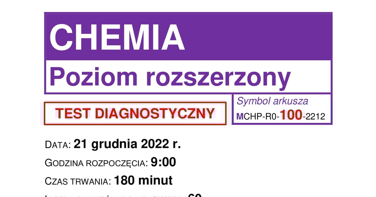 Dziś matura próbna 2023 z chemii, poziom rozszerzony. Zobacz arkusze [... Zdjęcie 1/33