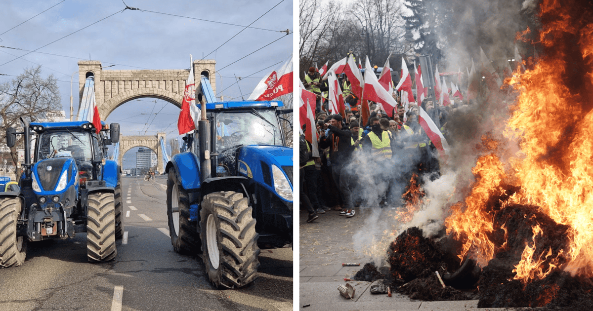 Strajk rolników we Wrocławiu na zdjęciach. 2 tys. protestujących i 500 ...