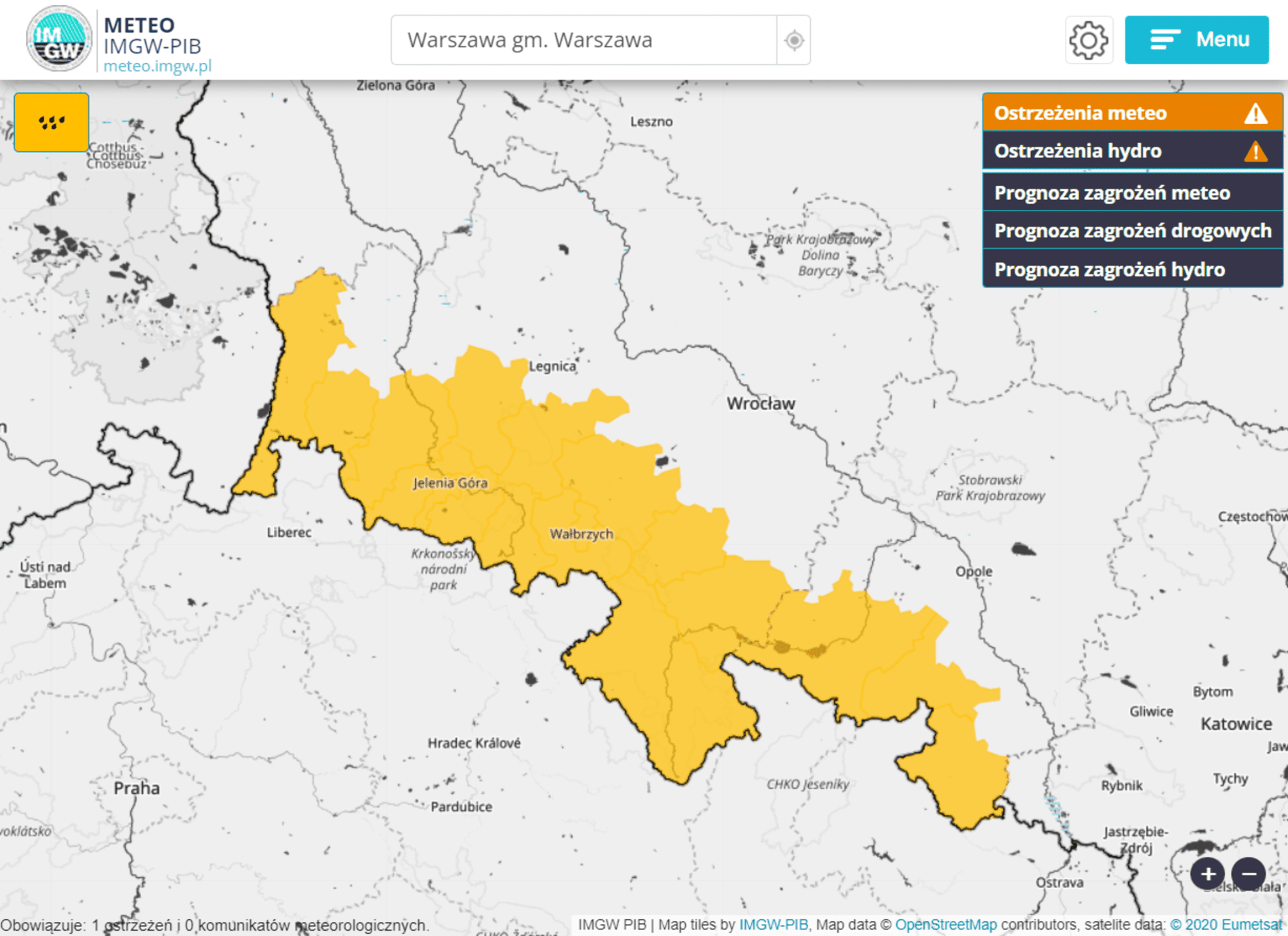 Ostrzeżenie pierwszego stopnia IMGW. Intensywne opady deszczu na ...
