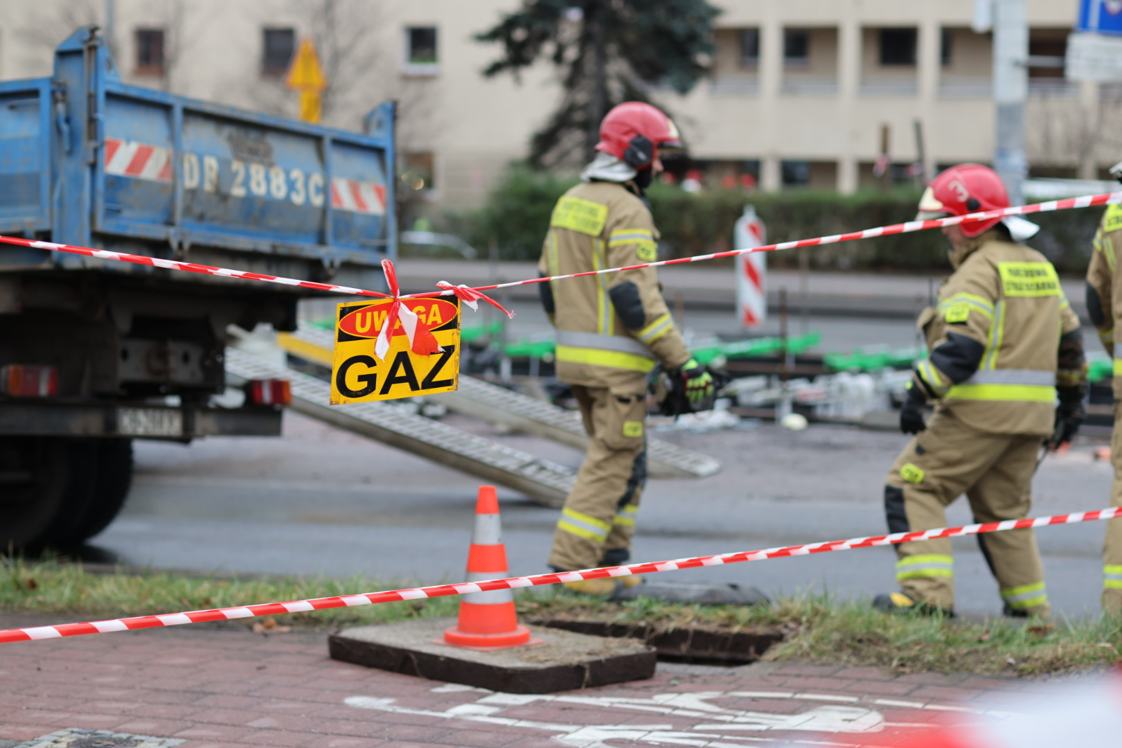 Awaria gazociągu przy moście Szczytnicki... Galeria zdjęć 11/24